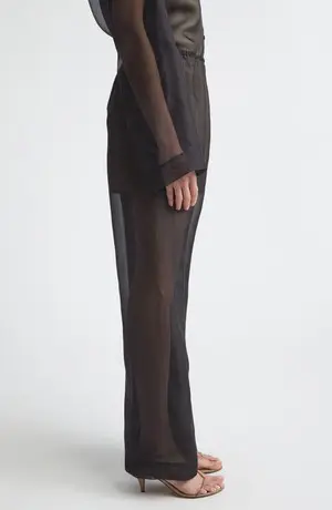 GIA STUDIOS Lisse Silk Organza Straight Leg Pants