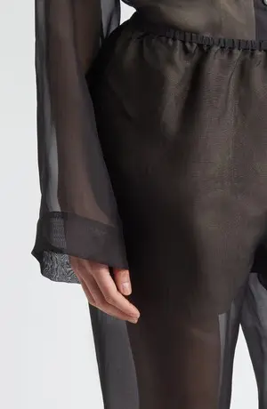 GIA STUDIOS Lisse Silk Organza Straight Leg Pants