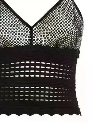 GENNY Scalloped Knit Top - Black