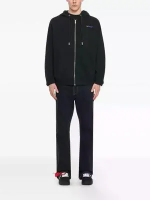 Off-White Gradient Logo Zip-up Hoodie