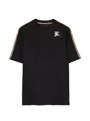 Burberry Check Trim Jersey T-shirt - Black