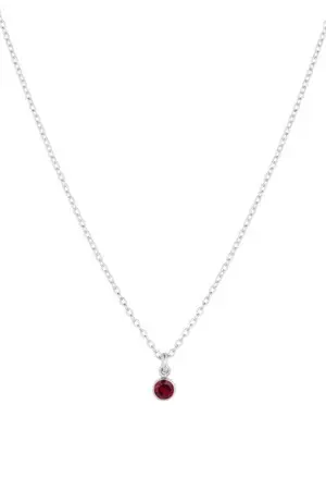 SET & STONES Set & Stones Birthstone Charm Pendant Necklace Silver