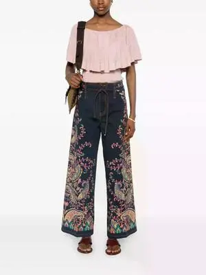 Etro Paisley-print Cropped Jeans - Blue