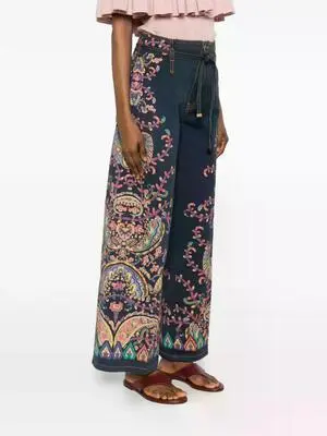 Etro Paisley-print Cropped Jeans - Blue