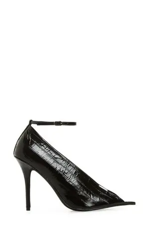 Jeffrey Campbell Pointed Peep Toe Sandal - Black Eel