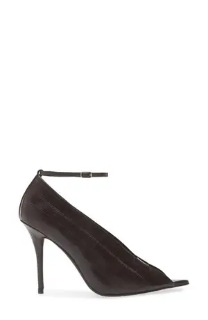 Jeffrey Campbell Pointed Peep Toe Sandal - Brown Eel