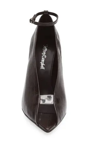 Jeffrey Campbell Pointed Peep Toe Sandal - Brown Eel