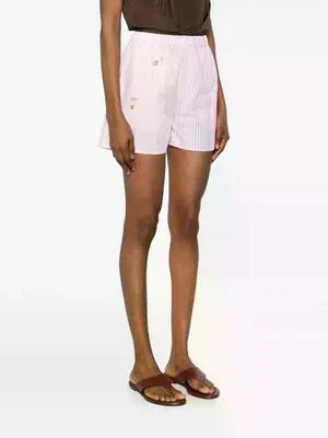 Maison Labiche Striped Embroidery Shorts