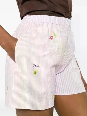 Maison Labiche Striped Embroidery Shorts