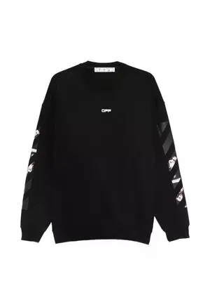 Off-White Diagonal Stripes Crew-neck Sweatshirt