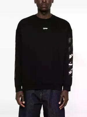 Off-White Diagonal Stripes Crew-neck Sweatshirt