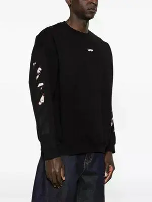 Off-White Diagonal Stripes Crew-neck Sweatshirt