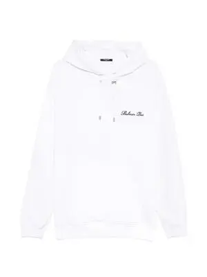 Balmain Embroidered Logo Hoodie - White