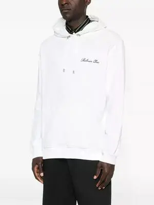 Balmain Embroidered Logo Hoodie - White