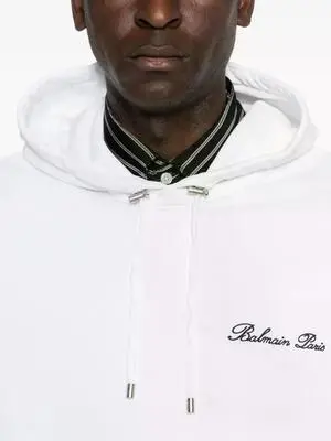 Balmain Embroidered Logo Hoodie - White