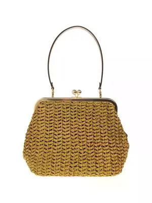 COACH 27 Kisslock Frame Interwoven Tote - Brown