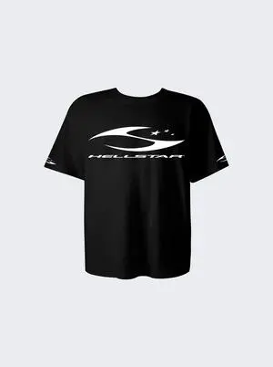 HELLSTAR H Cursive Logo Tee - Black
