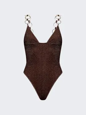 OSÃ©REE Lumiere Ring Triangle Maillot - Brown