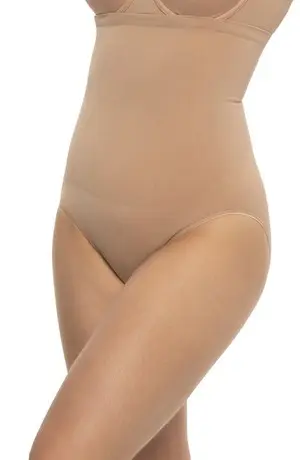Felina Sculpting High Waist Shaper Briefs - Suede