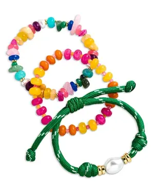 Baublebar Bold Type Bracelet Set - Rainbow