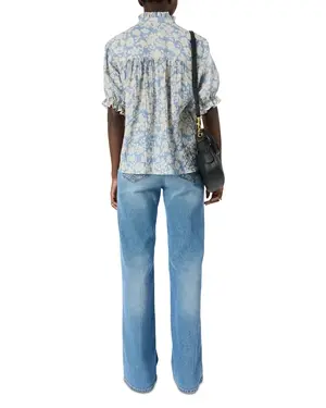 Gerard Darel Ruffled Edge Blouse - Bluesky