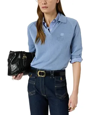 Gerard Darel Loula Johnny Collar Sweater - Bluesky