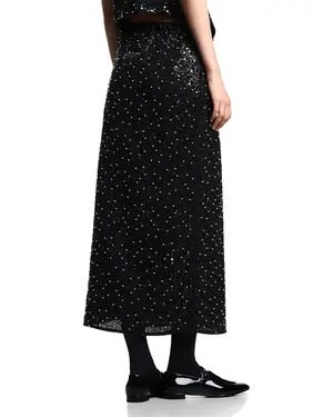 Emporio Armani Embellished Georgette Skirt