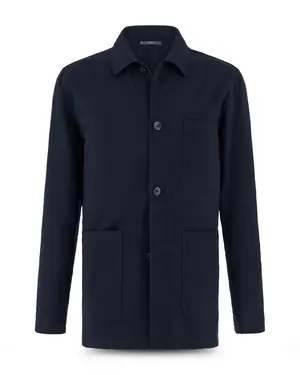 Boggi Milano Regular Fit Seersucker Shirt Jacket