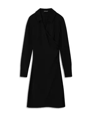 Emporio Armani Micro Jacquard Long Sleeve Dress