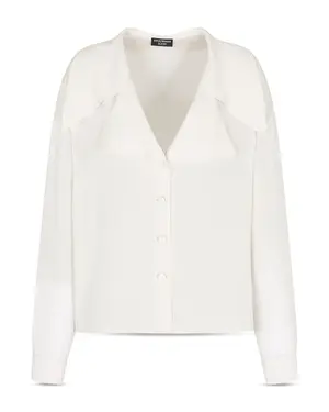 Emporio Armani Icon Silk Wide Lapel Collar Shirt