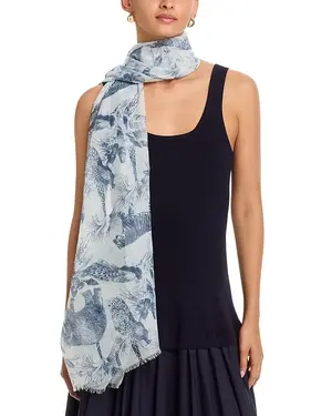 FRAAS Jungle Toile Scarf - Blue/white