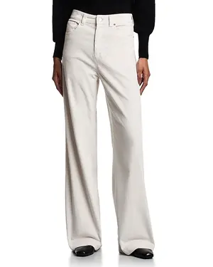 Emporio Armani High-rise Wide-leg Corduroy Jeans - Putty