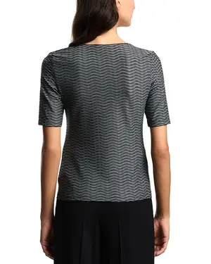 Emporio Armani Stretch Jersey Jacquard Top