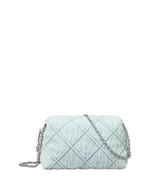 Tory Burch Fleming Denim Crossbody Bag - Seltzer