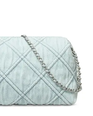Tory Burch Fleming Denim Crossbody Bag - Seltzer