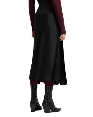 Emporio Armani Satin Fringe Midi Skirt