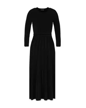 Emporio Armani Ottoman Chenille Midi Dress - Black