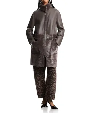 Emporio Armani Leather Coats For Women
