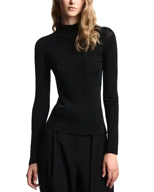 Emporio Armani Shimmer Ribbed Turtleneck Sweater
