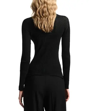 Emporio Armani Shimmer Ribbed Turtleneck Sweater