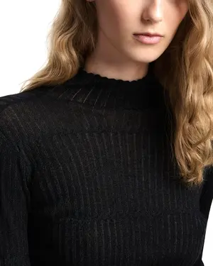 Emporio Armani Shimmer Ribbed Turtleneck Sweater