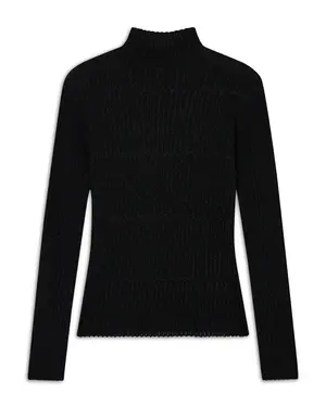 Emporio Armani Shimmer Ribbed Turtleneck Sweater