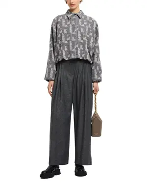 Emporio Armani Geometric Jacquard Bubble Hem Jacket