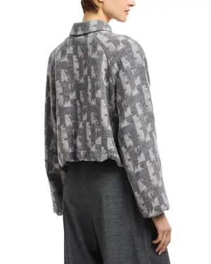 Emporio Armani Geometric Jacquard Bubble Hem Jacket