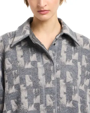 Emporio Armani Geometric Jacquard Bubble Hem Jacket