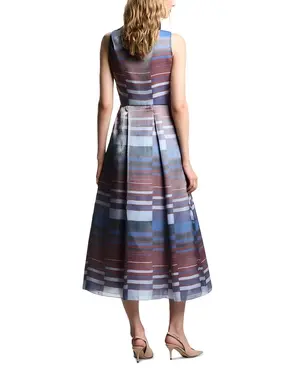 Emporio Armani Sleeveless Geometric Print Midi Dress - Multi