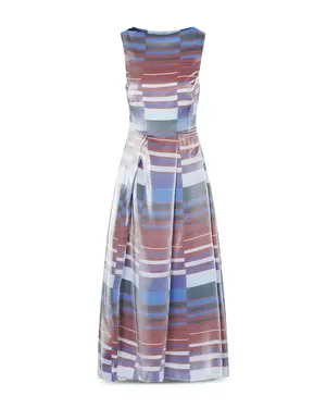 Emporio Armani Sleeveless Geometric Print Midi Dress - Multi