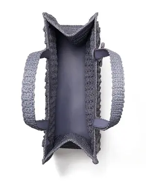 Tory Burch Ella Hand-crocheted Straw Tote - Gray