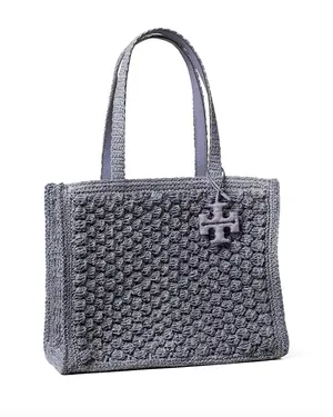 Tory Burch Ella Hand-crocheted Straw Tote - Gray