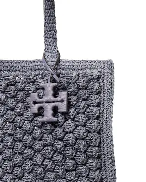 Tory Burch Ella Hand-crocheted Straw Tote - Gray